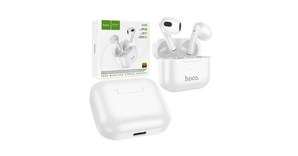 Auscultadores True Sem Fio Hoco EW30 Bluetooth V5.3 Branco