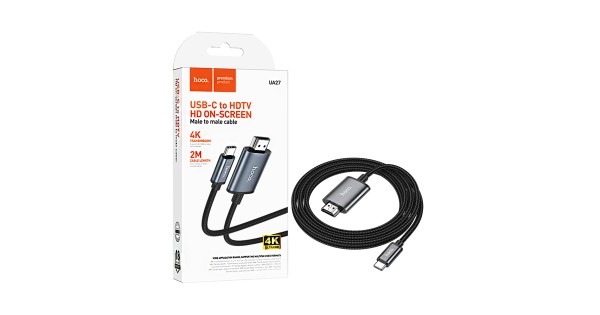 Cabo Hoco UA27 Tipo-C para HDTV 2m Cinza Metálico